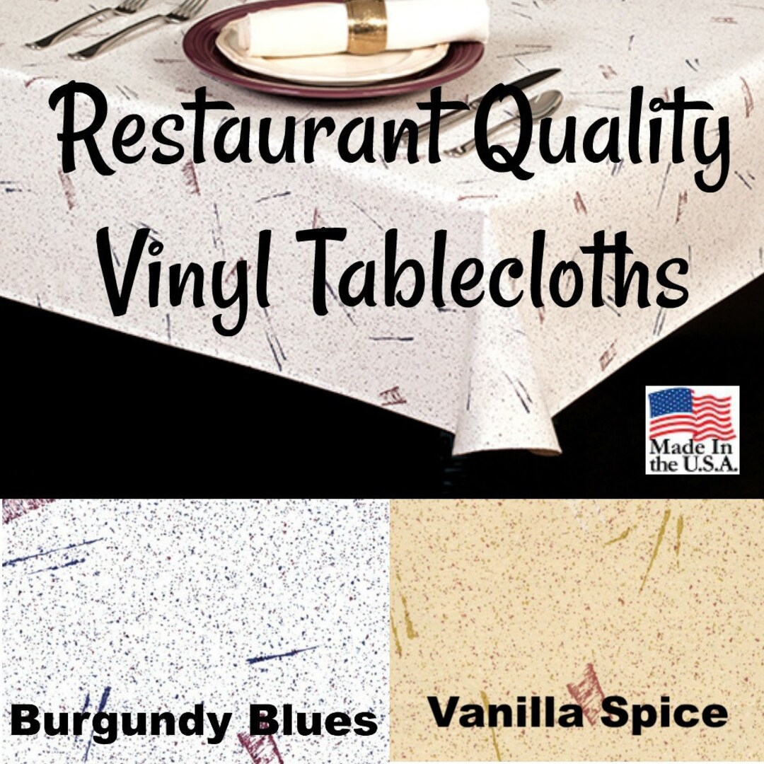 Vinyl Tablecloths - 9826 Commercial Grade Vinyl Tablecloth - Restaurant ...
