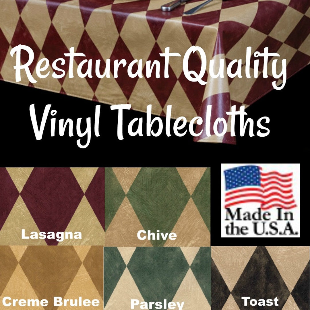 Vinyl Tablecloths - 9829 Commercial Grade Vinyl Tablecloth - Restaurant ...