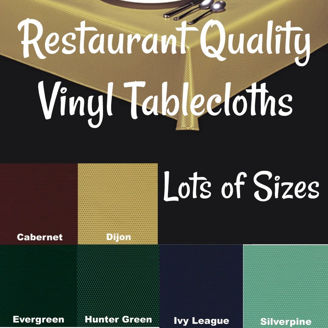 Vinyl Tablecloths - 9807 Commercial Grade Vinyl Tablecloth - Restaurant ...