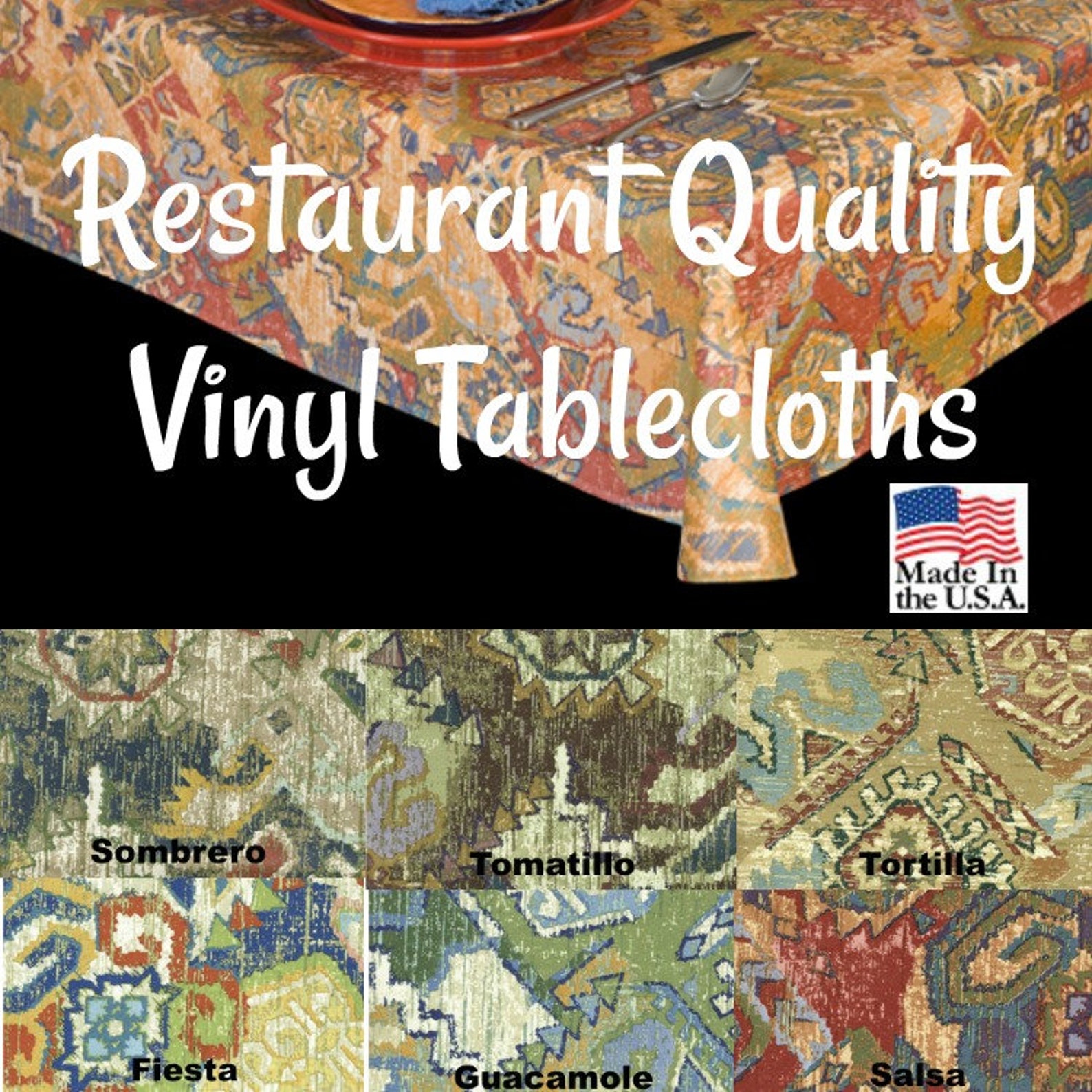 Vinyl Tablecloths - 6112 Commercial Grade Vinyl Tablecloth - Restaurant ...