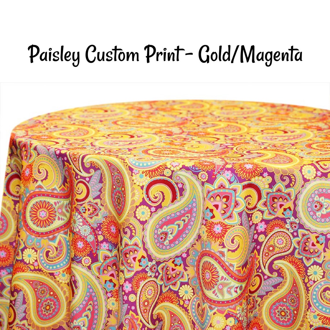 Custom Printed Paisley Tablecloths Napkins Table Runners - Etsy