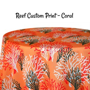 Custom Tablecloth Reef Custom Printed Coral Tablecloths, Napkins, Table ...