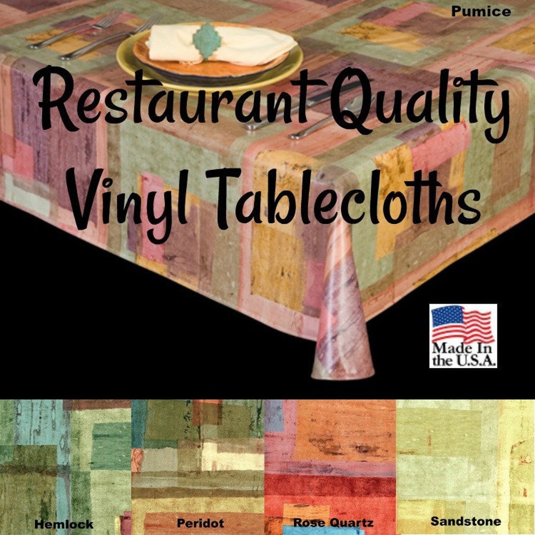 Vinyl Tablecloths - 6118 Commercial Grade Vinyl Tablecloth - Restaurant ...