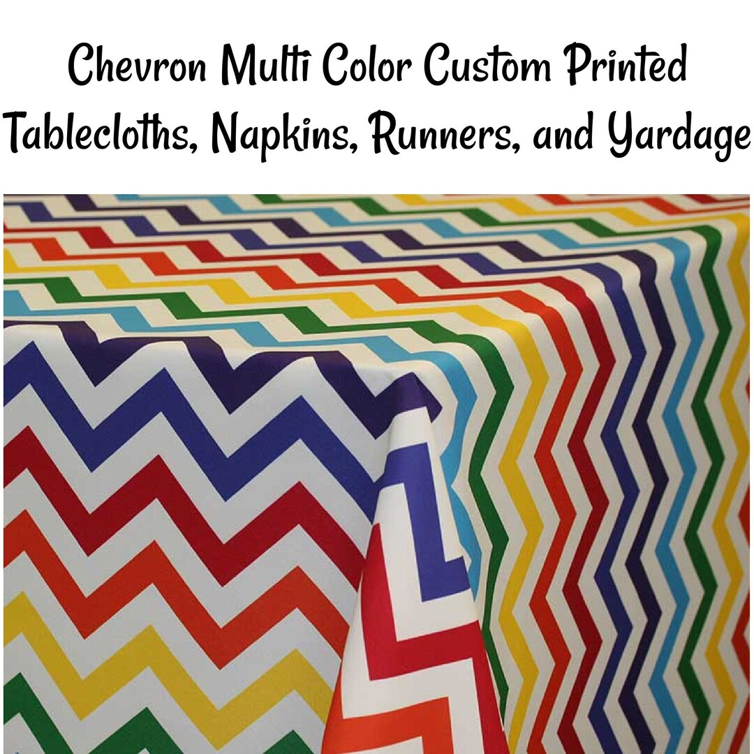 LGBTQ Multi Color Chevron Rainbow Stripe Tablecloths, Napkins, Table ...