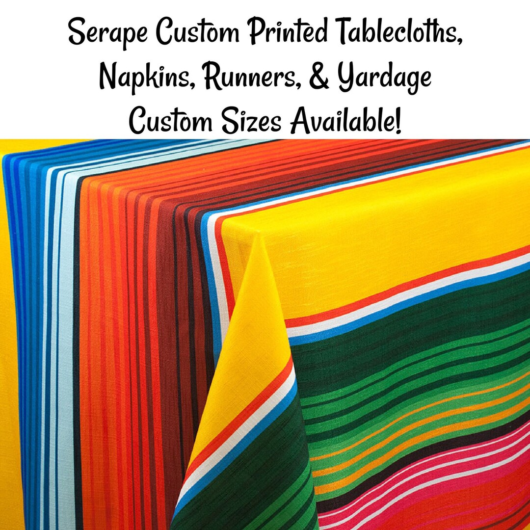 Serape Custom Printed Mexican Party Tablecloths, Napkins, Table Runners ...
