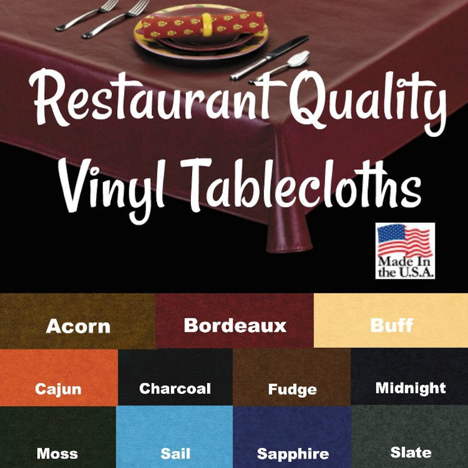Vinyl Tablecloths 6110 Commercial Grade Vinyl Tablecloth Restaurant ...