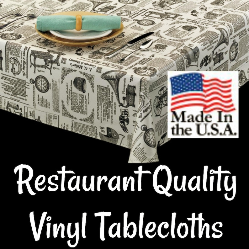 Vinyl Tablecloths - 9825 Commercial Grade Vinyl Tablecloth - Restaurant ...