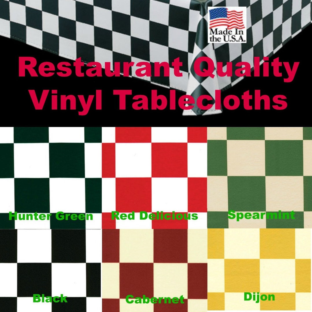 Vinyl Tablecloths - 9823 Commercial Grade Vinyl Tablecloth - Restaurant ...