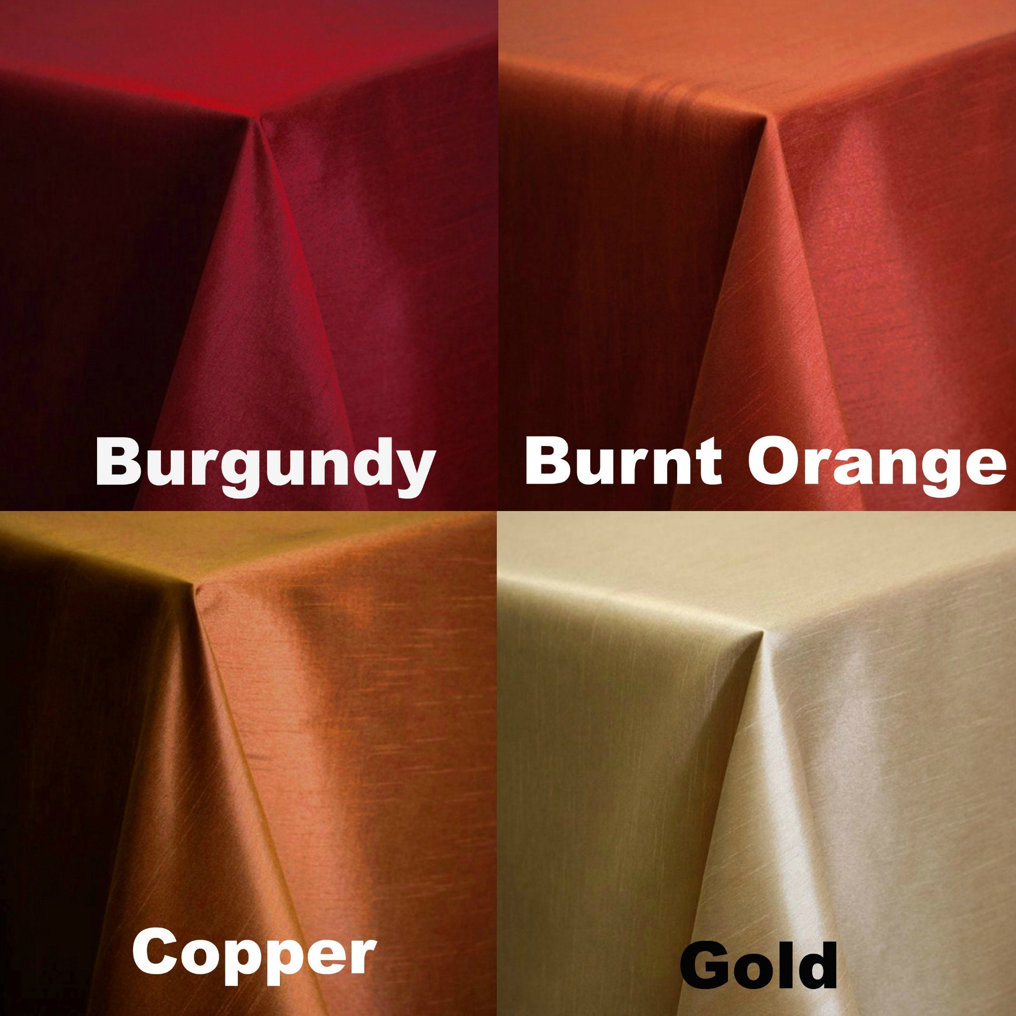 Swatch Card Supernova Shantung Silk Tablecloth - Faux Shantung Silk ...