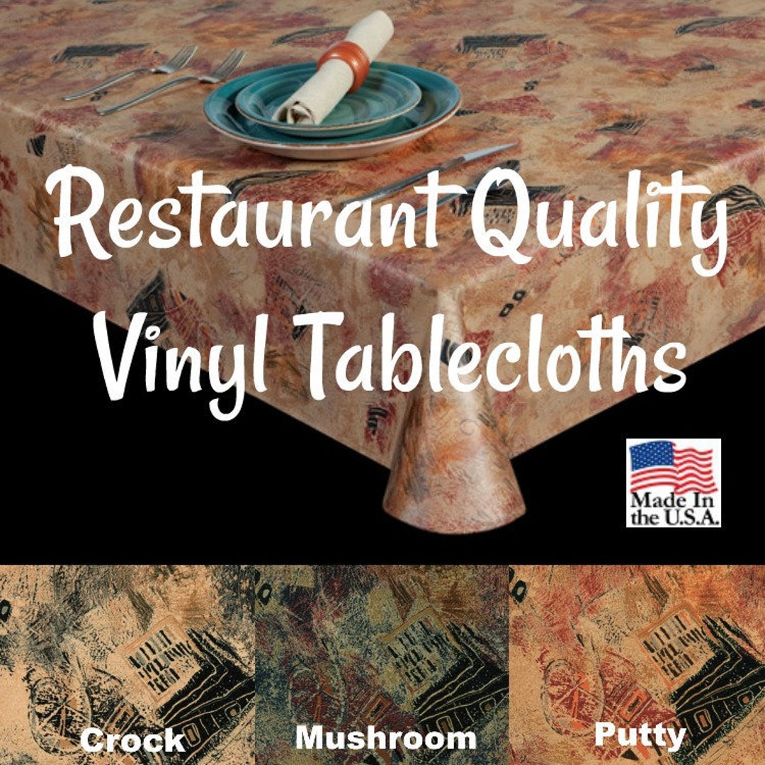 Vinyl Tablecloths - 6106 Commercial Grade Vinyl Tablecloth - Restaurant ...