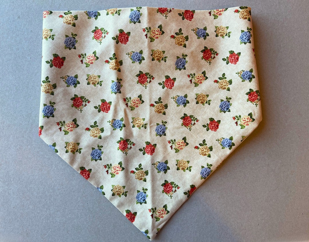 Cream Stretchy Bandana With Roses - Etsy
