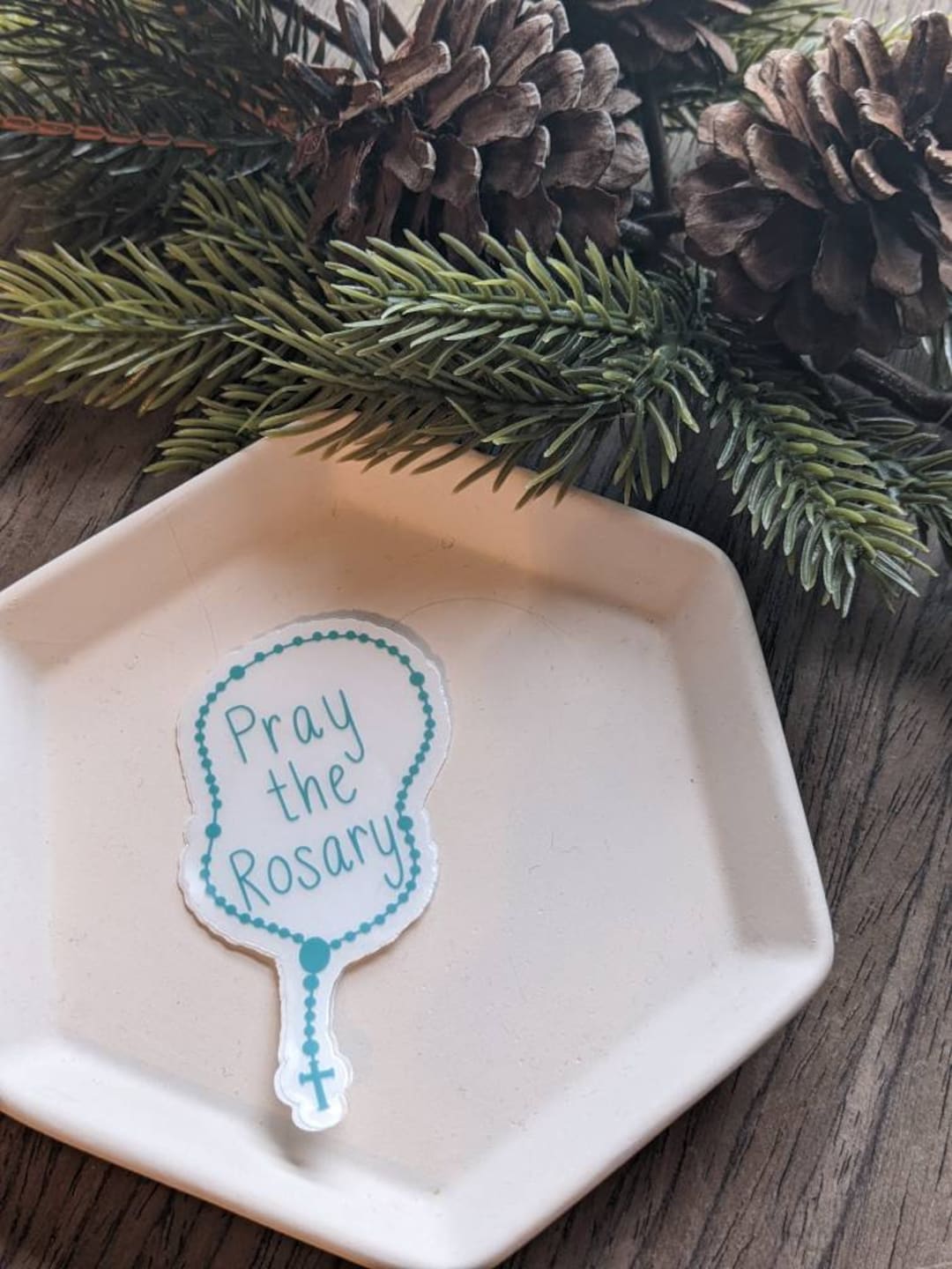 Clear Vinyl Waterproof Vinyl Sticker Pray the Rosary Catholic Rosary ...