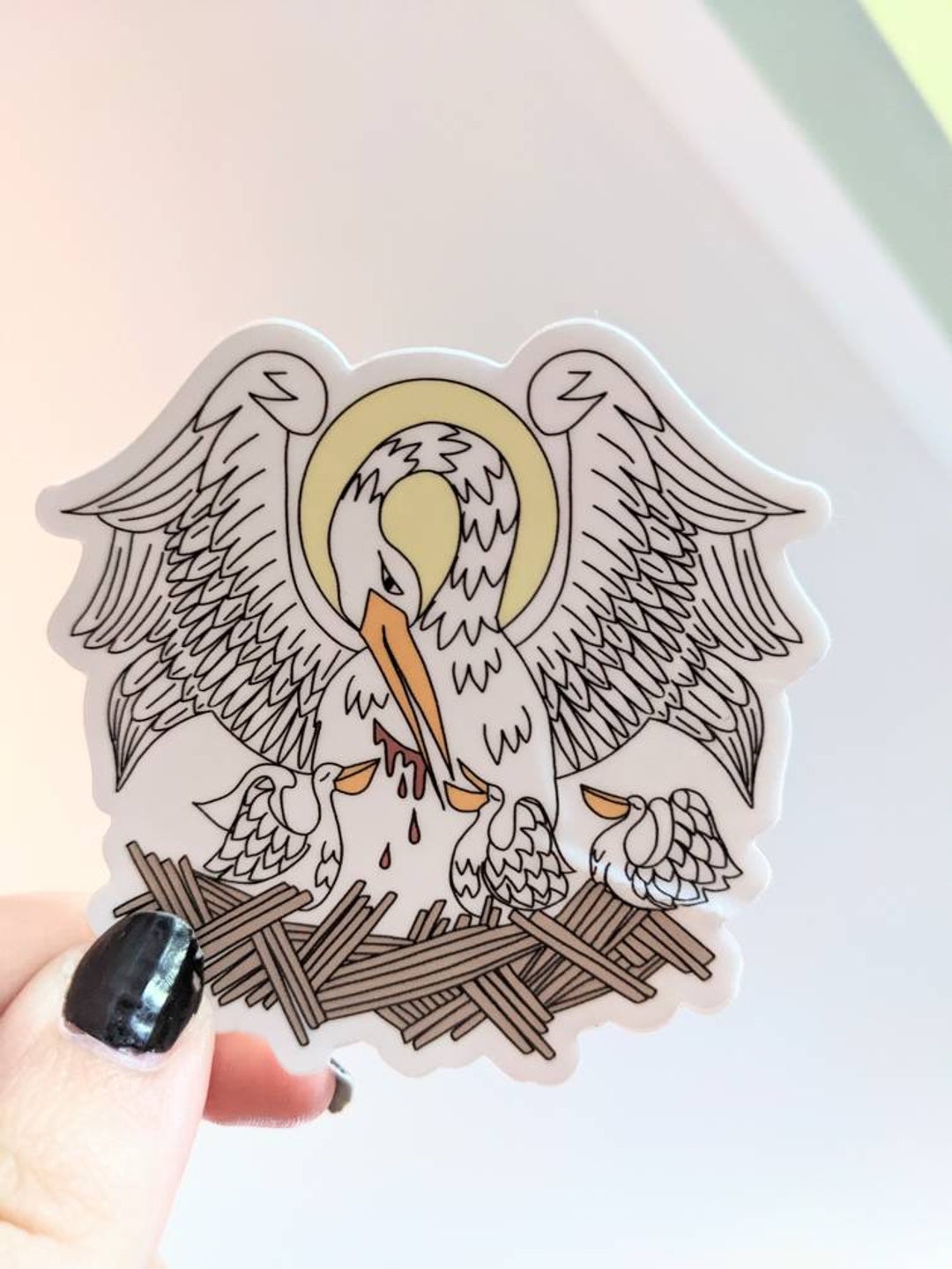 Pelican in Her Piety Die Cut Vinyl White Sticker - Etsy