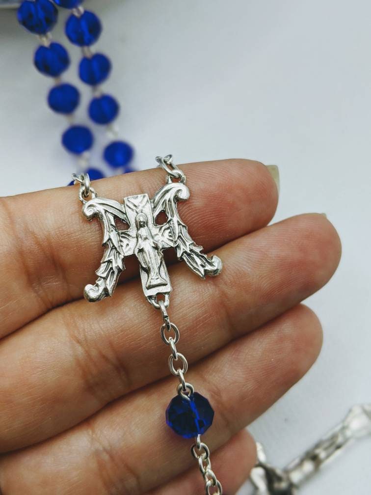 Blue Marian Catholic Rosary - Etsy