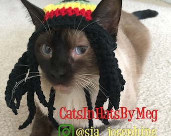 Rasta Hat, Rastafarian, Jamaican, Hats for Cats, Cat Costumes, Pet ...