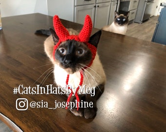 Devil Hat Cat Hat Hats for Cats Pet Costume Horns Hat Dog - Etsy