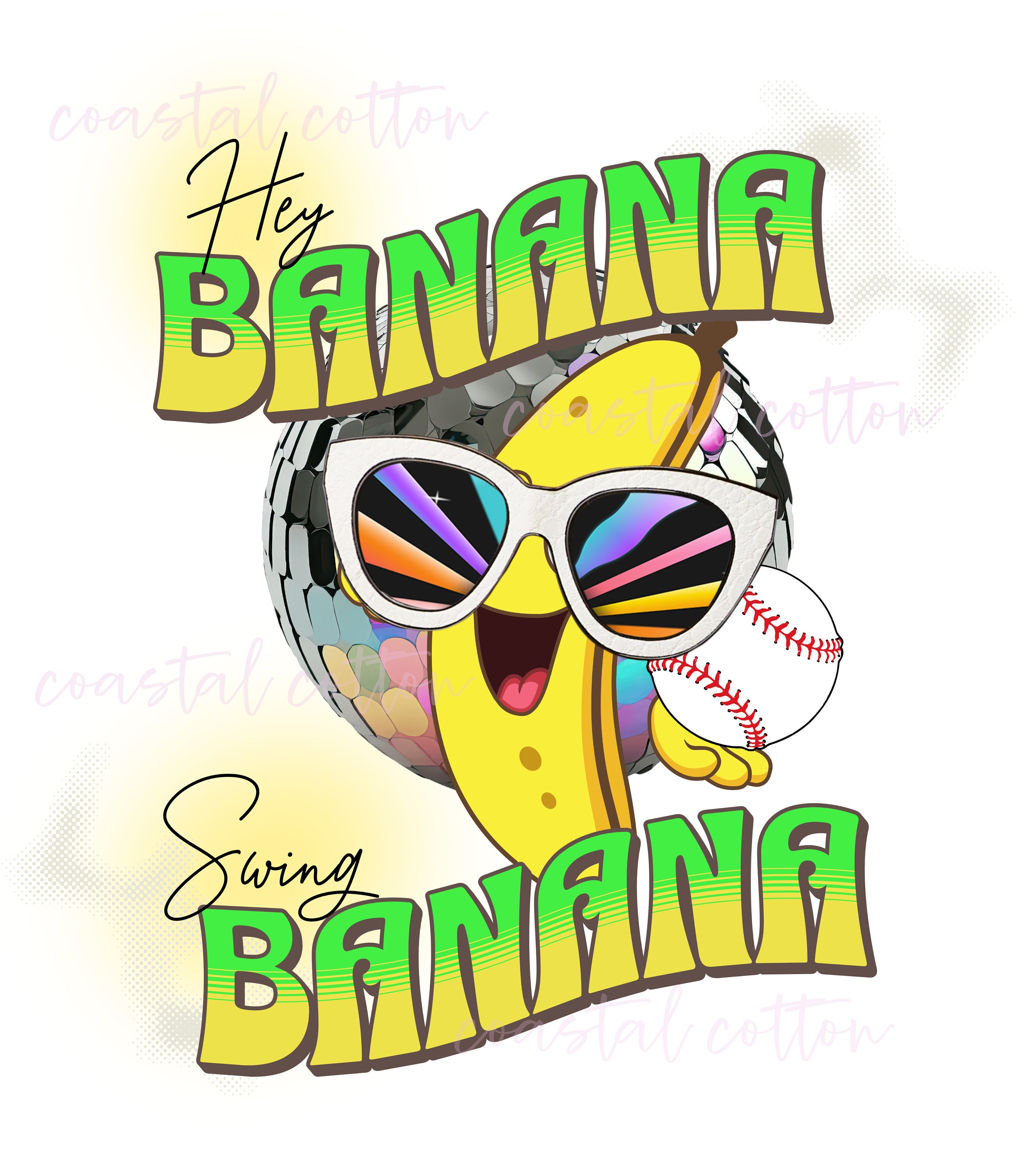 DIGITAL Design Hey Banana Baseball Disco Shirt Savannah Ga Coastal ...