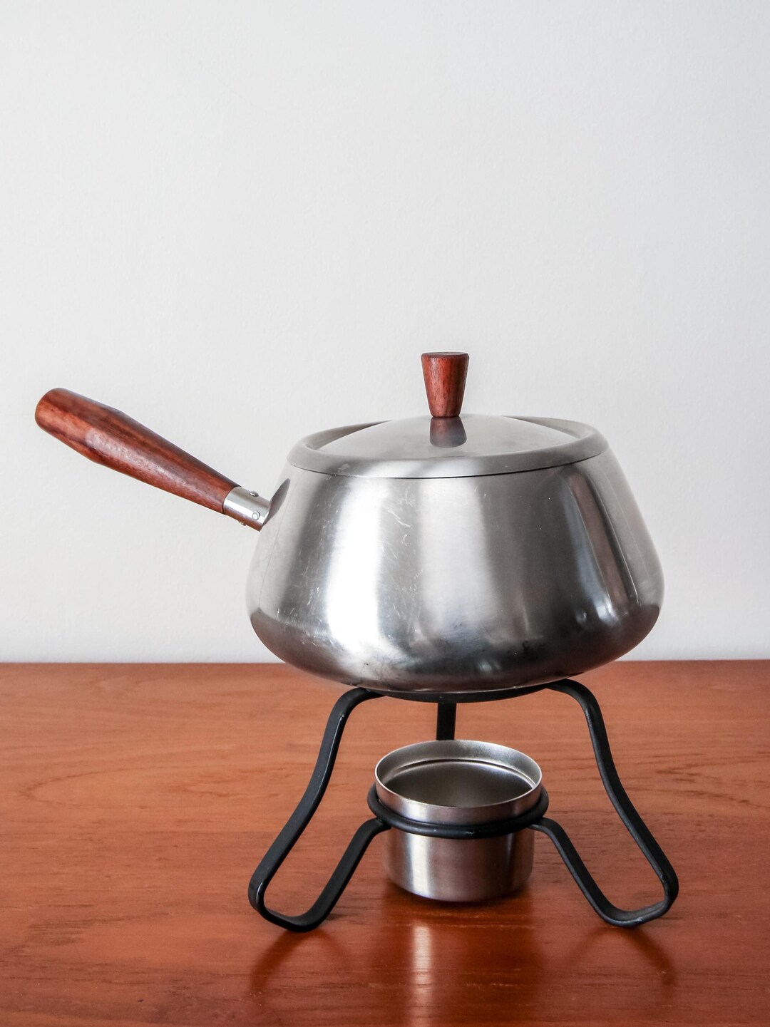 1970's Dolphin Fondue Pot & Stand Vintage Stainless Steel Kitchenware ...