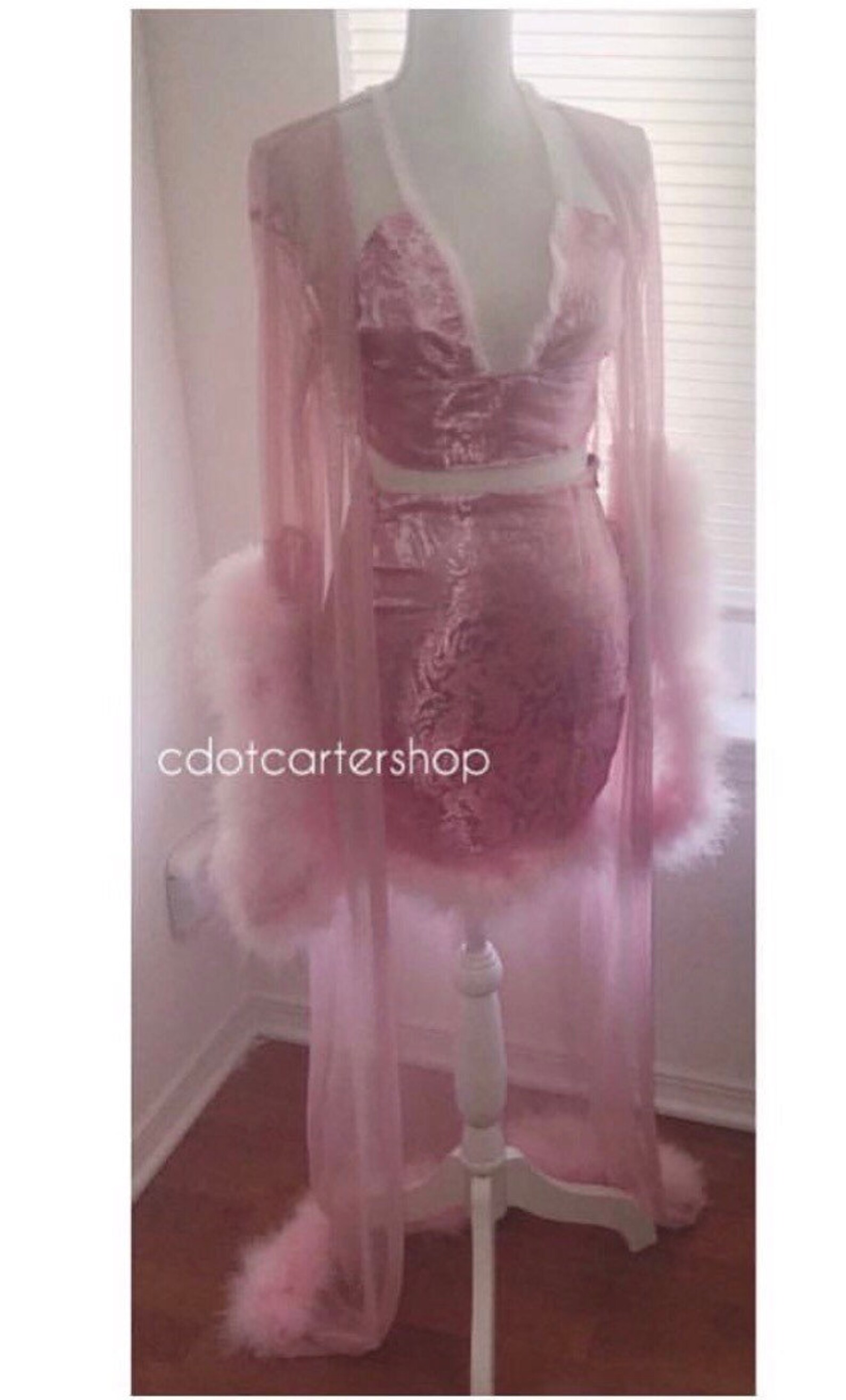 Pink and Red Fur Robes on Arms & Trail Pink Marabou Fur Red Marabou Fur ...