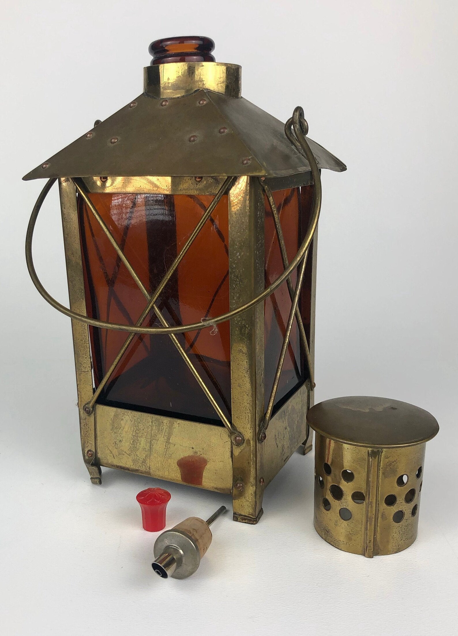 Vintage Decanter Amber and Music Box Liquor Bottle Shaped as Lantern - Etsy
