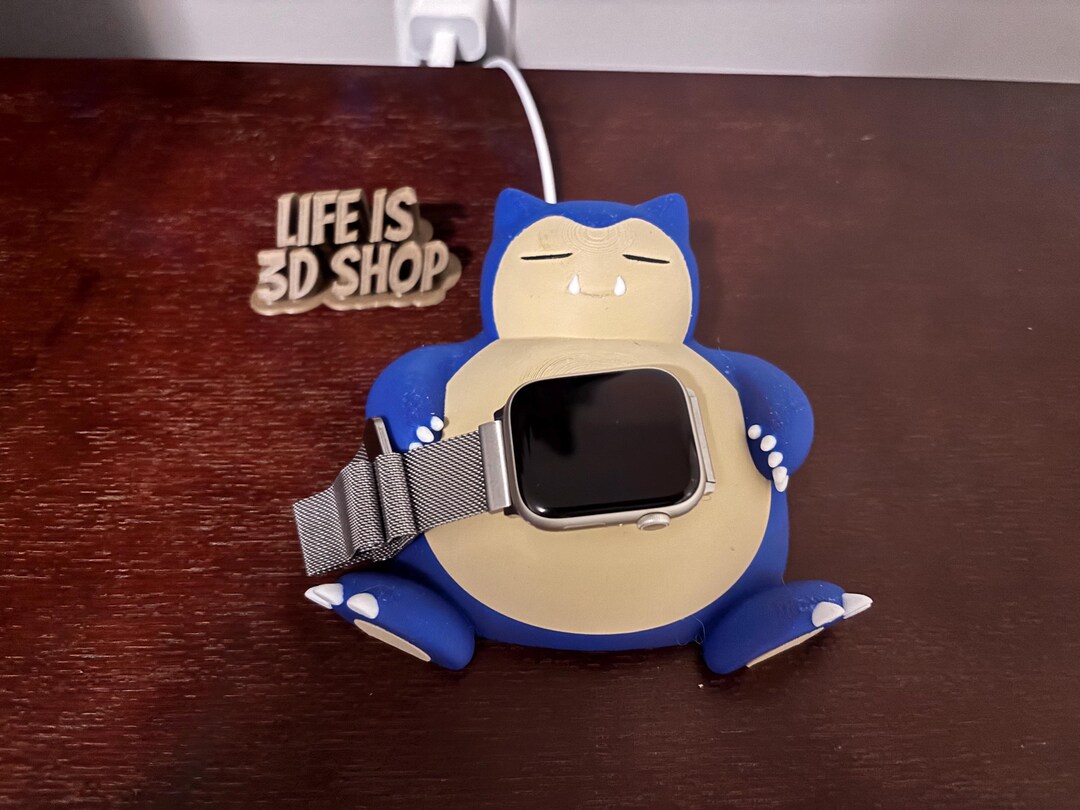 Snorlax Watch Charger Stand | Pokémon-inspired Fan Art Desk Accessory ...