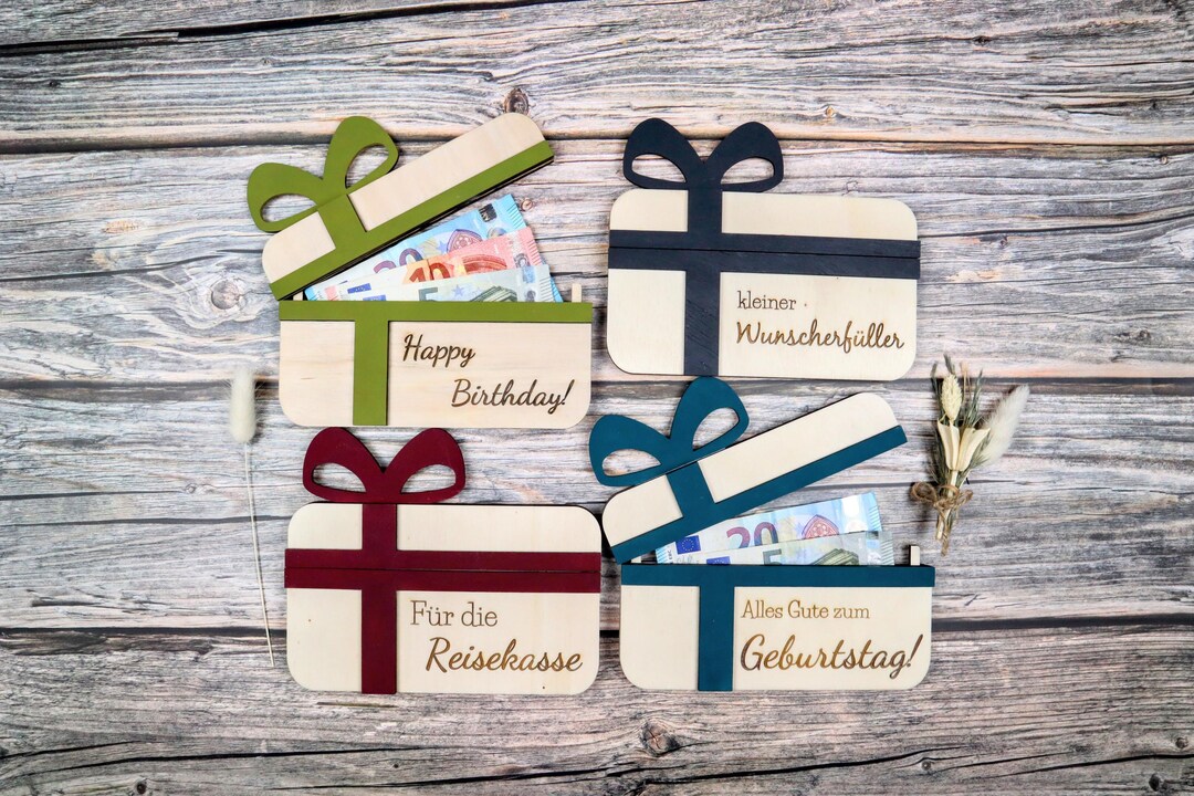 Personalized Money Gift Box With Engraving – Original Money Packaging ...