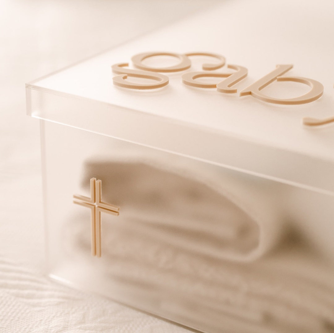Acrylic Christening Box | Clear, Frosted and White Christening Box ...