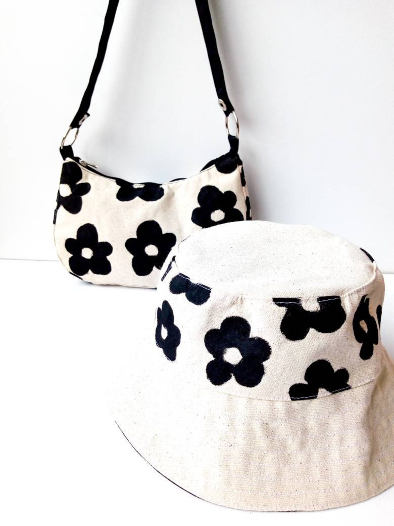 Flower Bucket Hat, White Bucket Hat, Handmade, Handpainted - Etsy