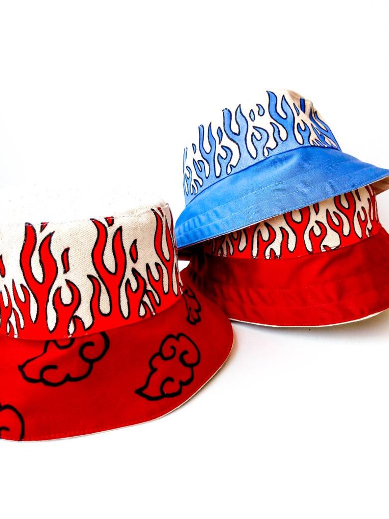 Bucket Hat, Naturo, Red Bucket Hat, Handmade, Handpainted - Etsy