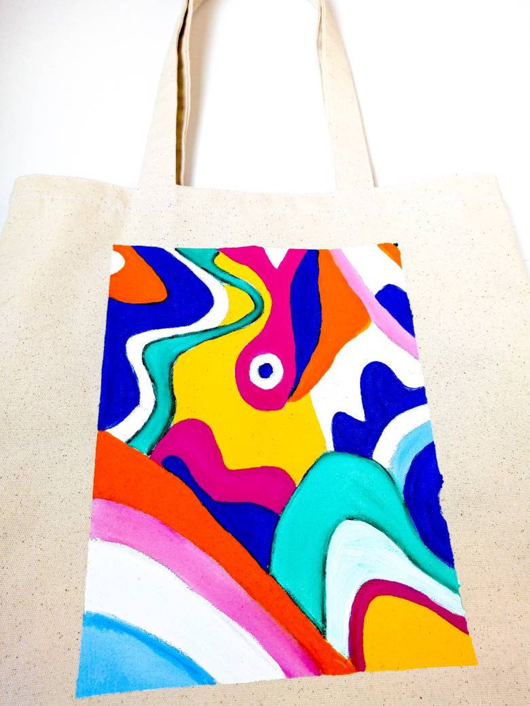 Tote Bag, Abstract Art Handpainted, Eco Friendly Bag, - Etsy