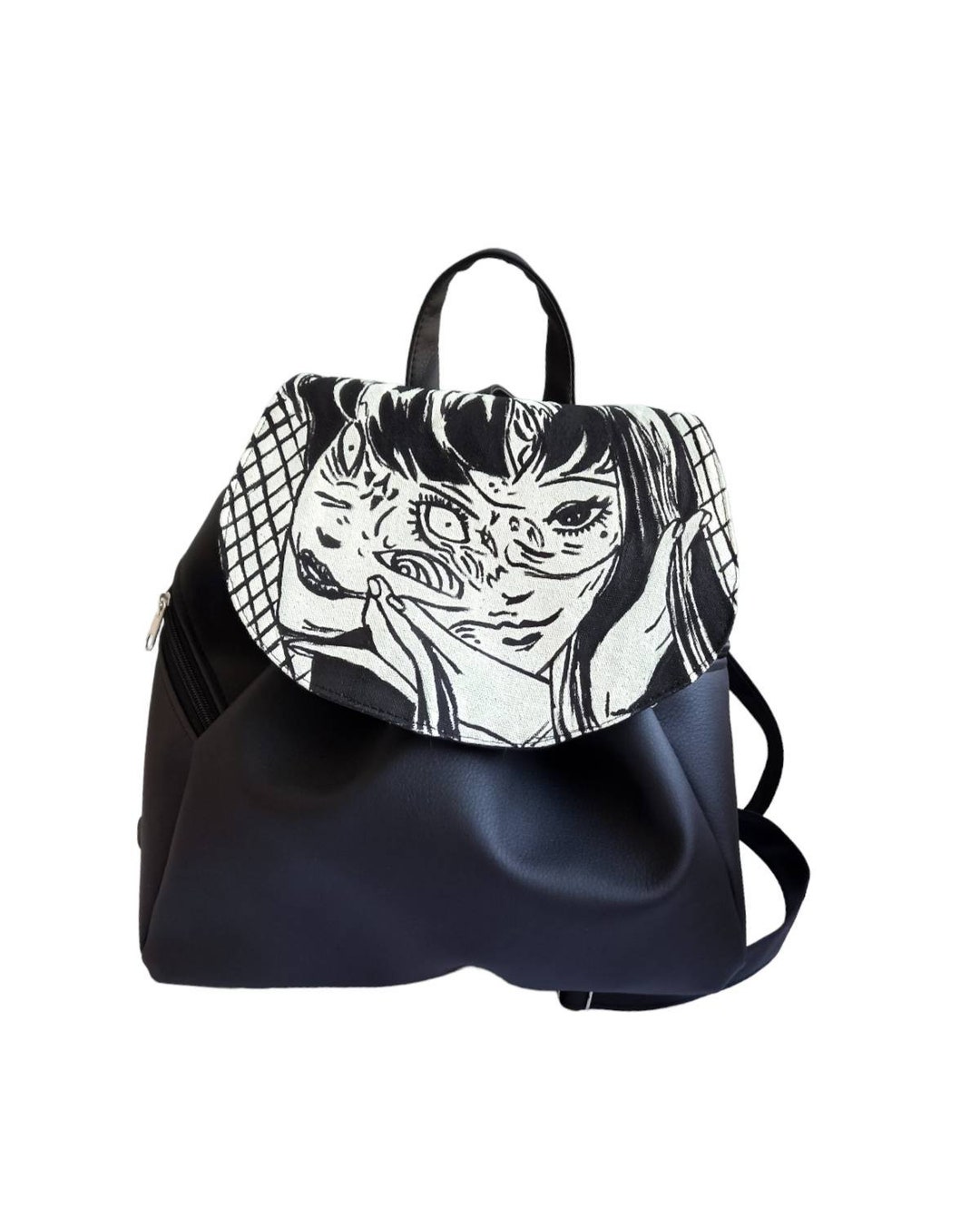 Black Anime Inspired Vegan Leather Backpack - Etsy