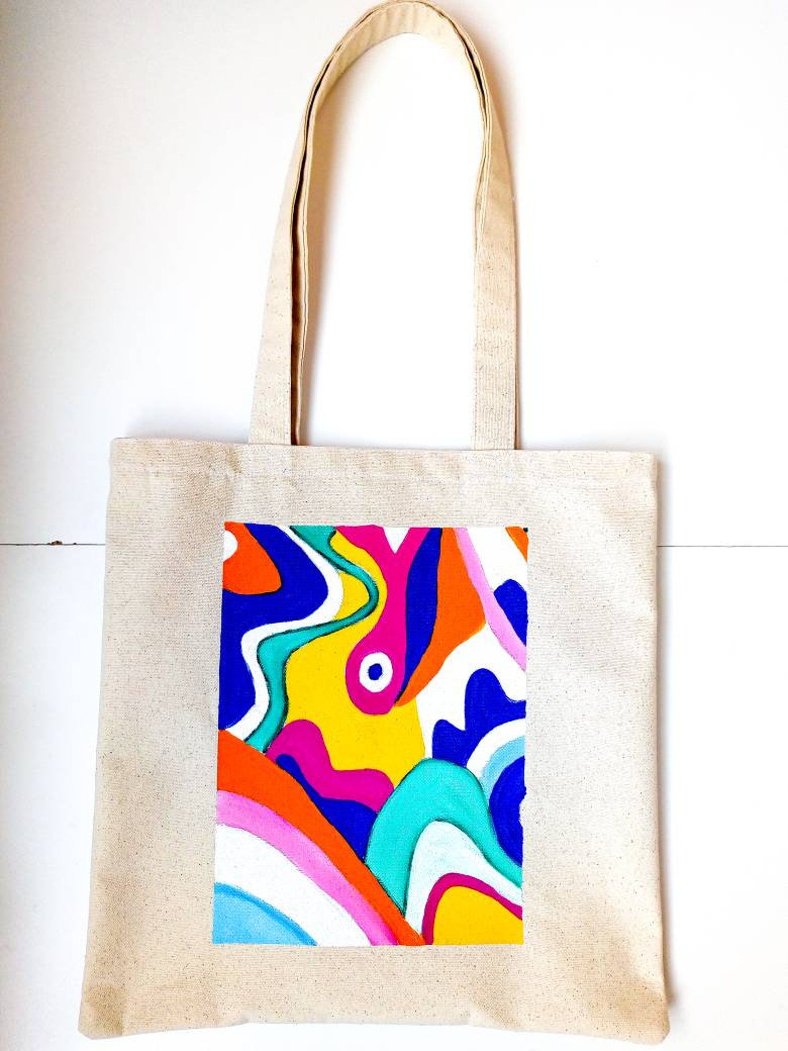 Tote Bag, Abstract Art Handpainted, Eco Friendly Bag, - Etsy