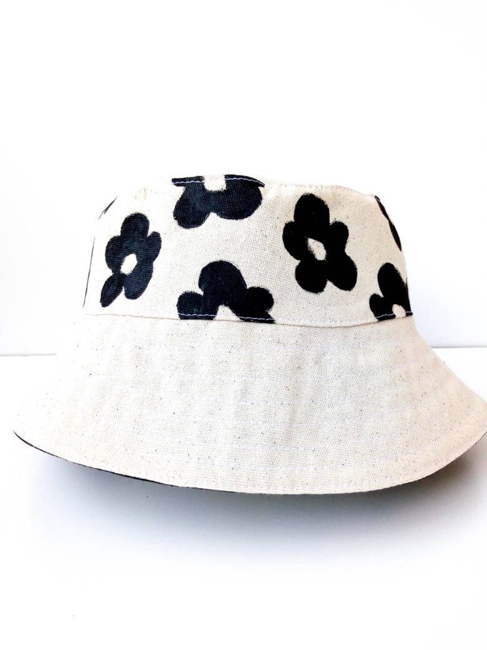 Flower Bucket Hat, White Bucket Hat, Handmade, Handpainted - Etsy