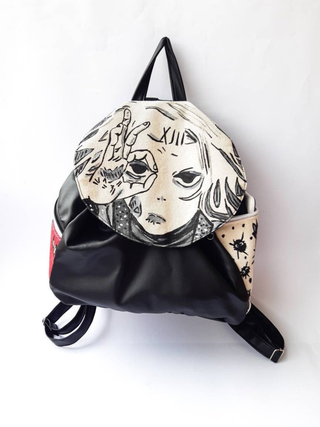Juuzou Manga, Anime Inspired, Black Vegan Leather Backpack - Etsy