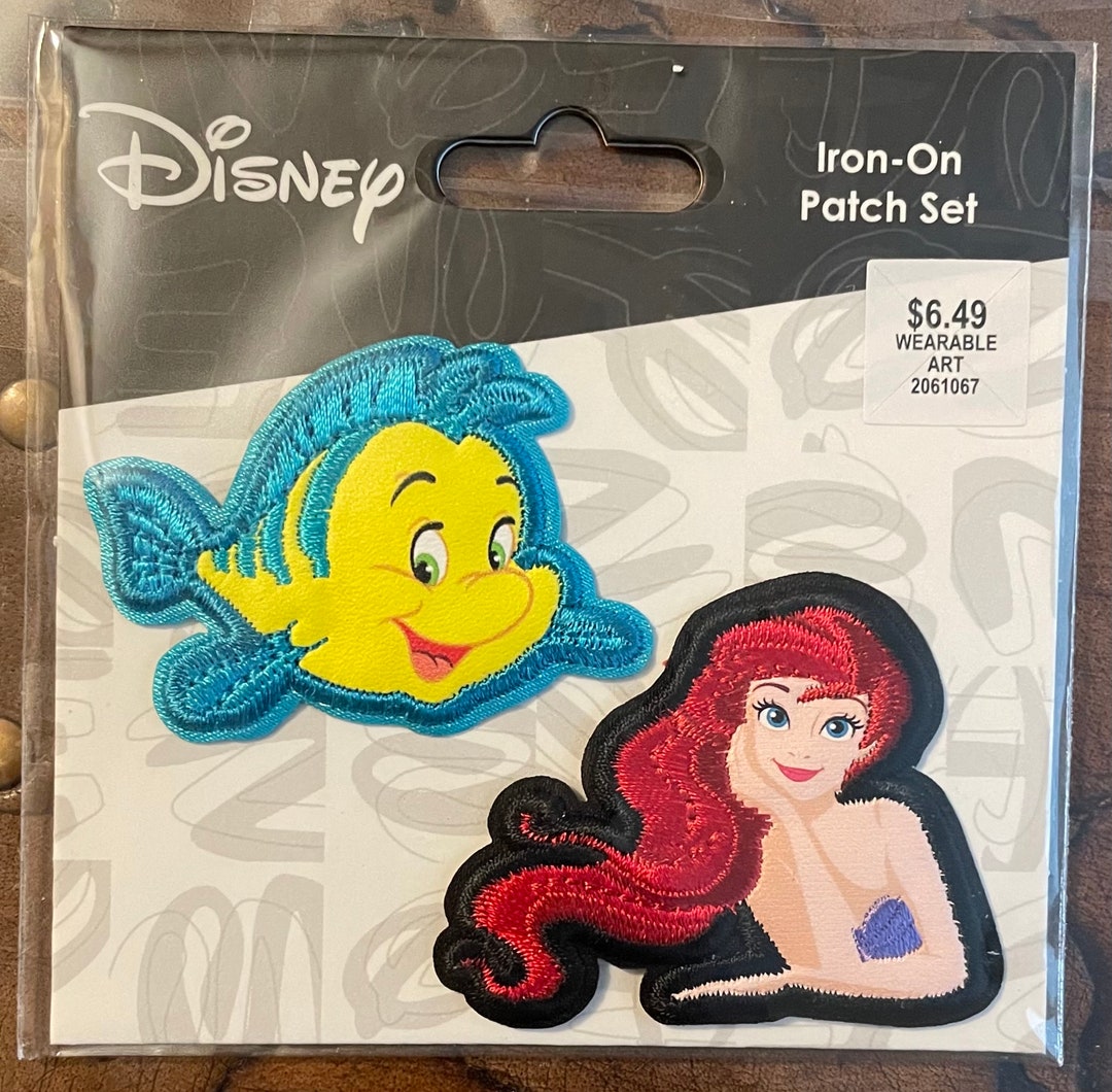 Disney Little Mermaid Iron on Patch Set Ariel Flounder - Etsy
