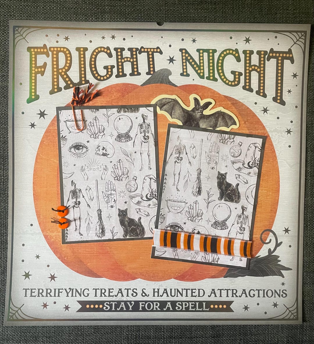 12x12 Premade Scrapbook Page Layout Halloween Holographic - Etsy