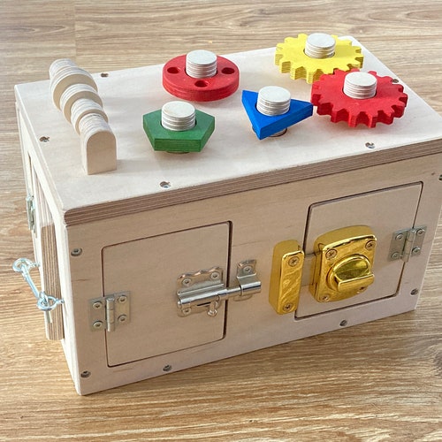 Busy Box Toy House Lock Box Sensory Activity Busyboard | Etsy