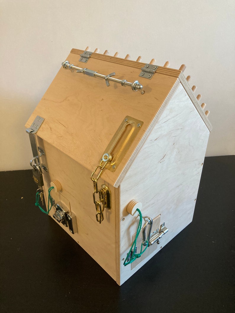 DIY Wooden Busy Board House – Montessori Sensory Toy for Toddlers - Etsy