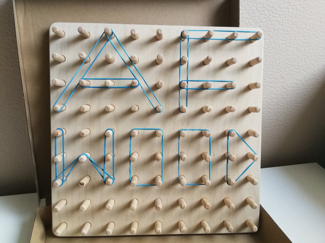 Wooden Geoboard Graphing Board Learning Toy Pin Board | Etsy UK