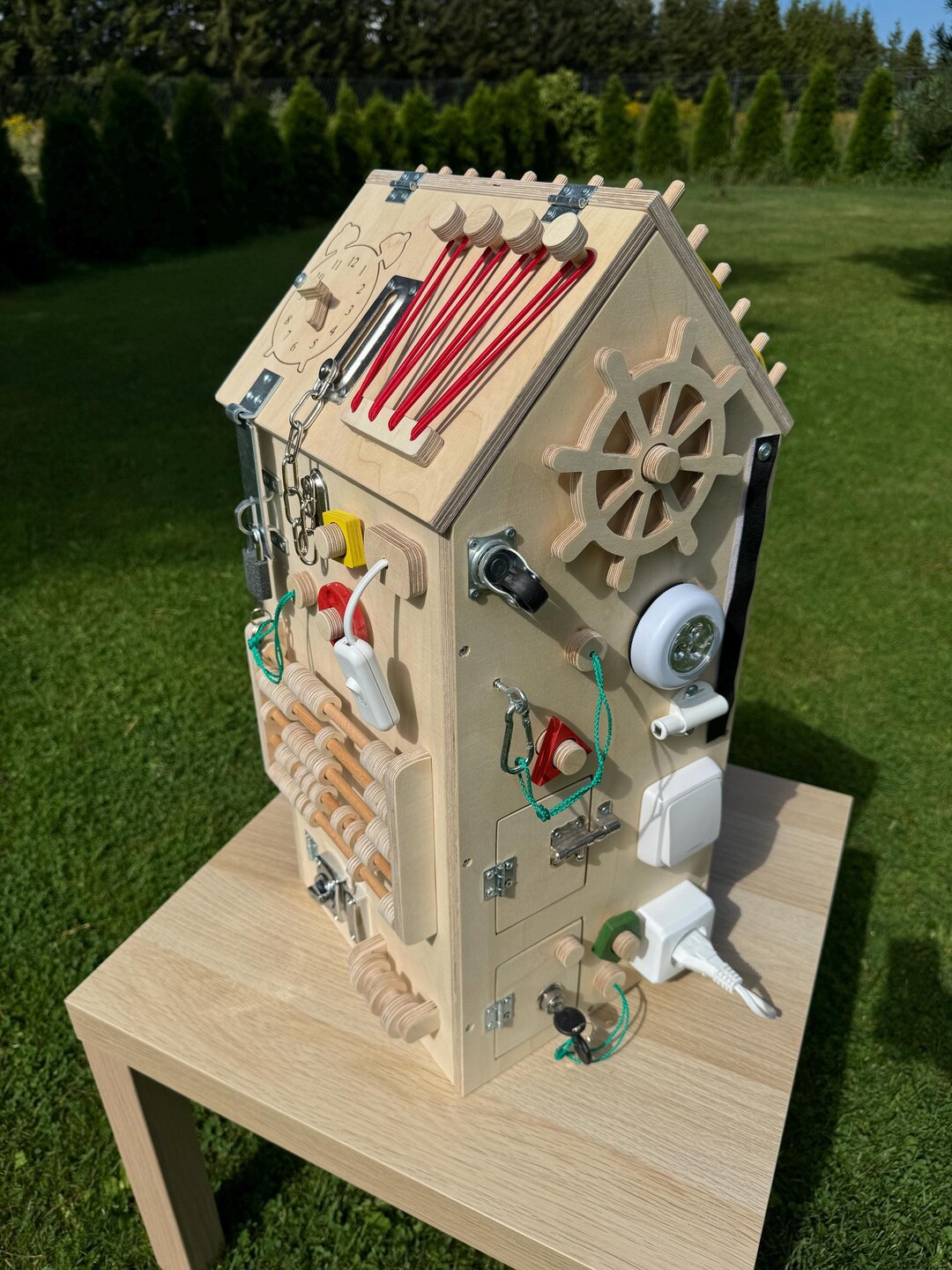 Large Personalized MONTESSORI BUSYBOARD for Toddlers With LED Light ...