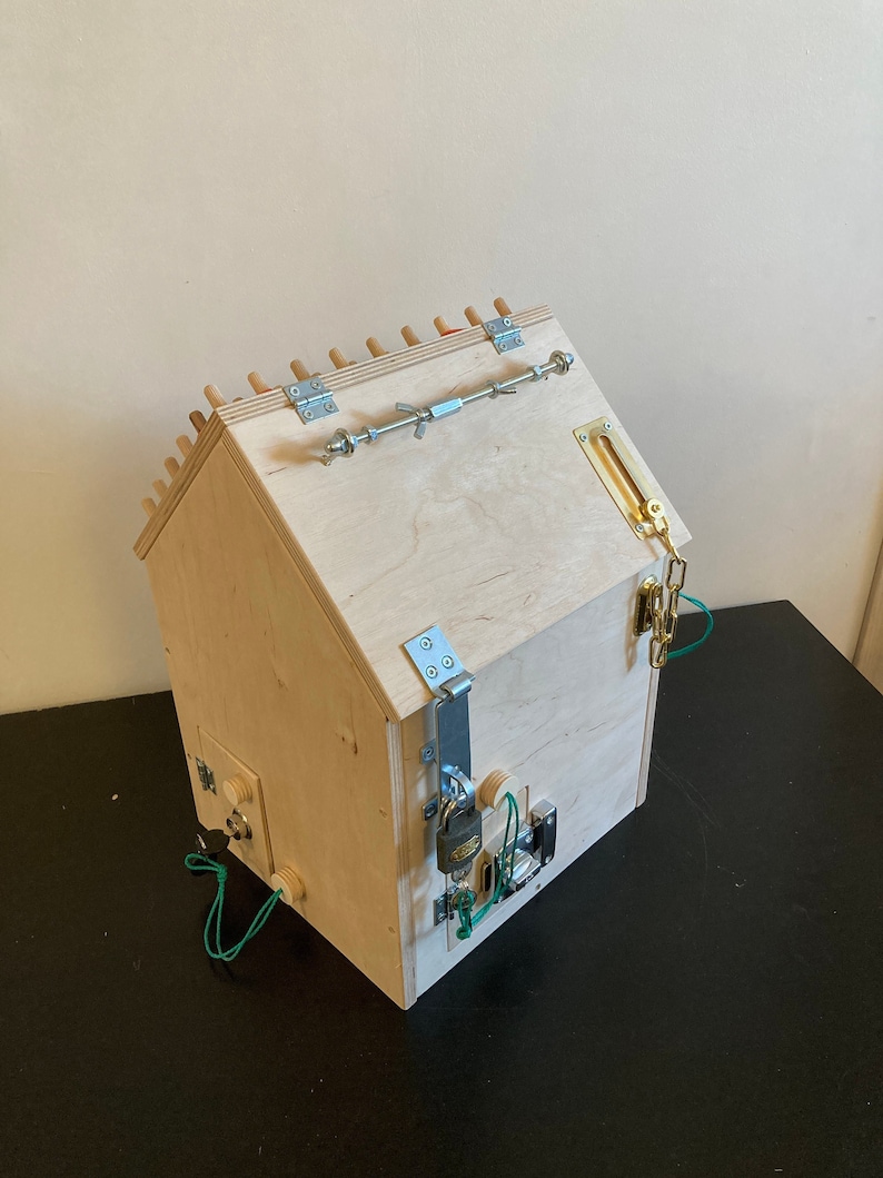 DIY Wooden Busy Board House – Montessori Sensory Toy for Toddlers - Etsy