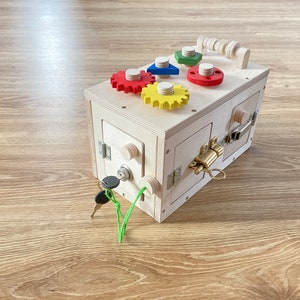 Busy Box, Toy House, Lock Box, Sensory, Activity, Busyboard, Wooden Toy ...
