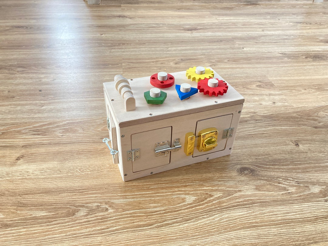 Busy Box, Toy House, Lock Box, Sensory, Activity, Busyboard, Wooden Toy ...