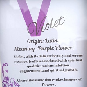 Violet Name Wall Decor, the Meaning of the Name Violet, Birthday Gift ...