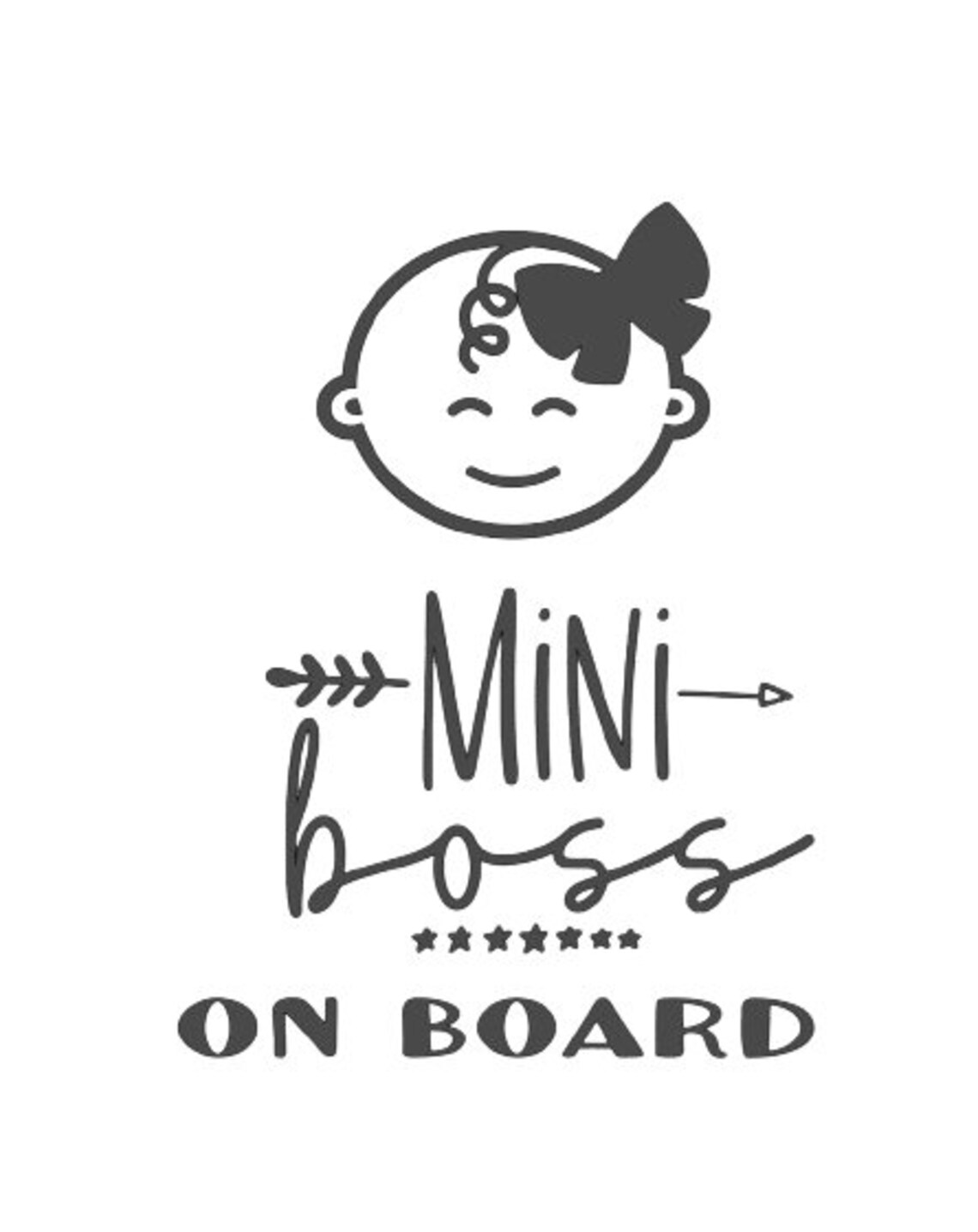 Baby Girl Mini Boss on Board, Baby Boy, Car Van Sticker Decal, Car ...