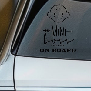 Baby Girl Mini Boss on Board, Baby Boy, Car Van Sticker Decal, Car ...