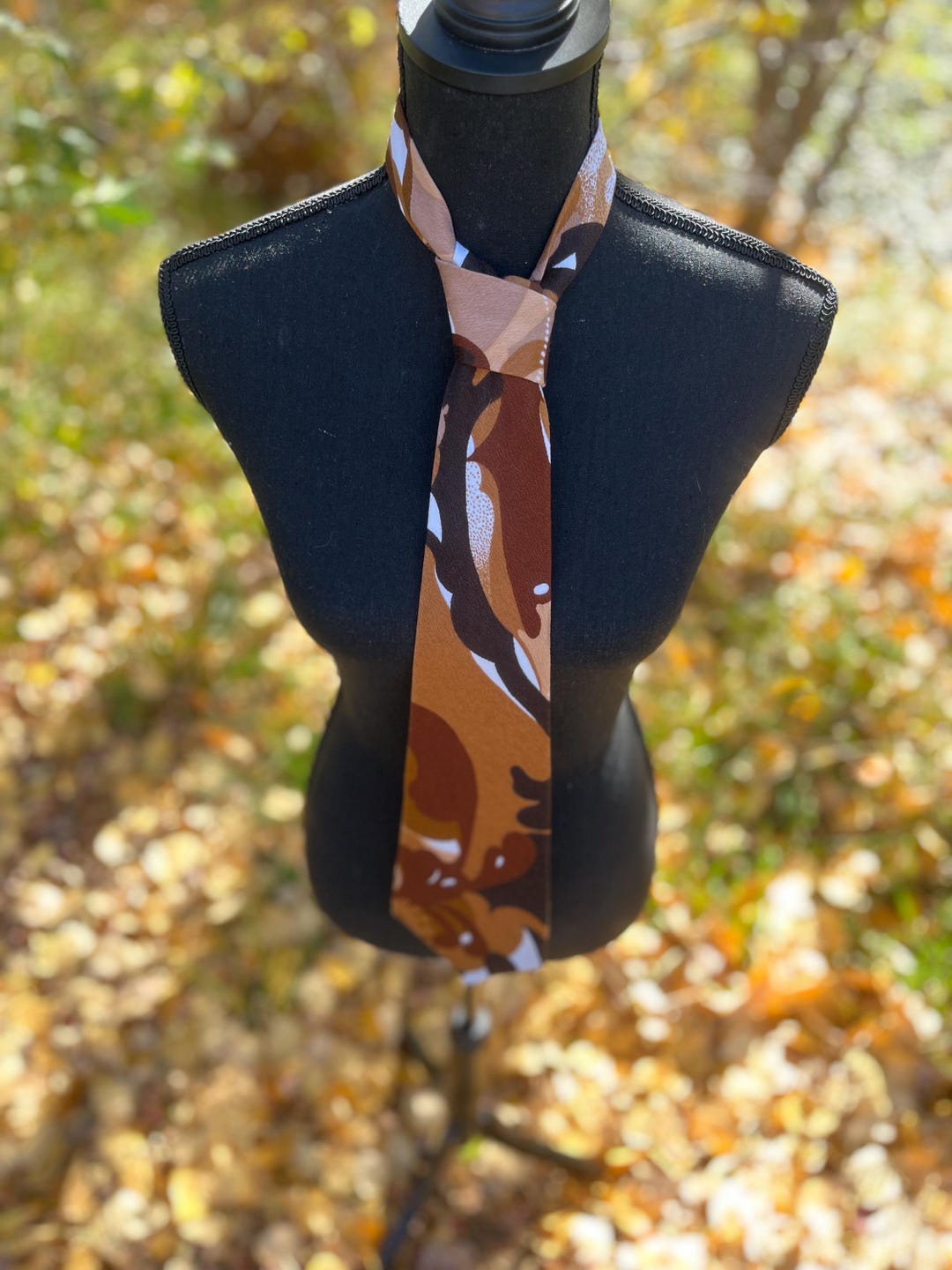 Shades of Brown and Black Barkcloth Extra Wide Vintage 1970s Necktie - Etsy