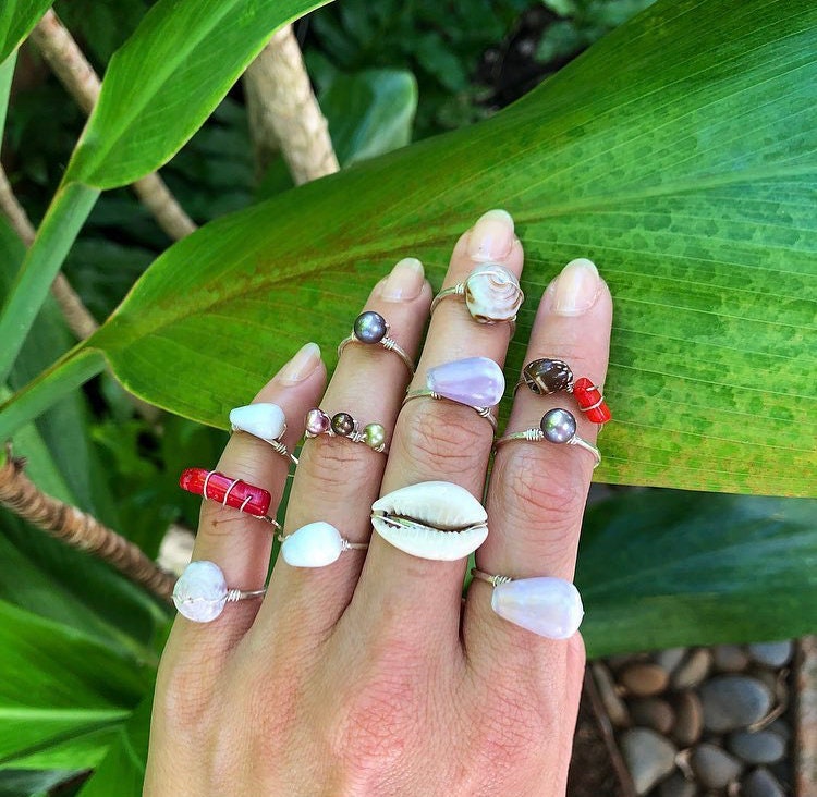 Mini Cone Shell Rings | Etsy