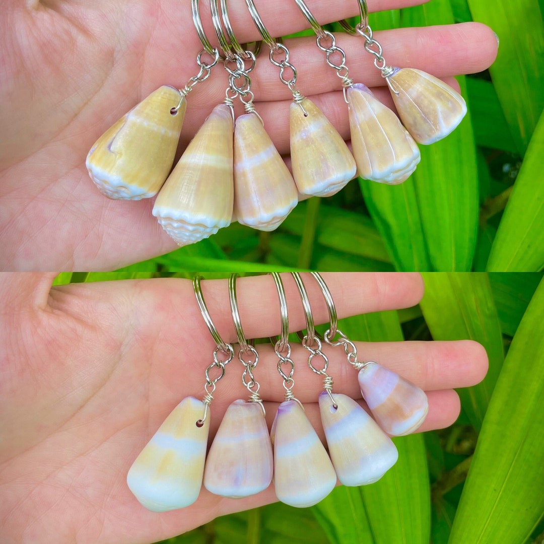 Light Yellow Cone and Pastel Cone Shell Keychain for All Your Zipper ...