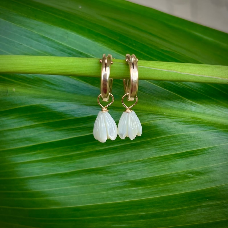 Pikake Gold Hoop Earrings - Etsy